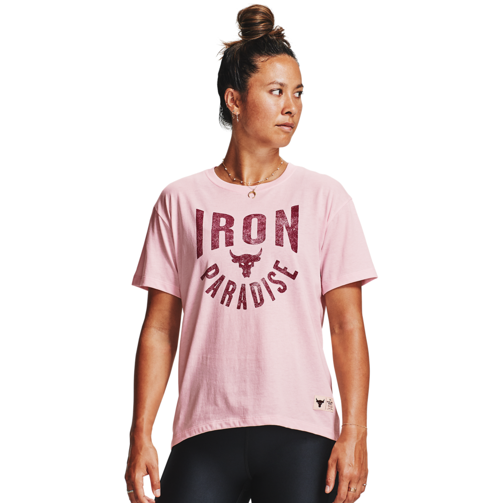 UA PROJECT ROCK GRAPHIC SS Women Clothing Sports Training RED XL|Under ...