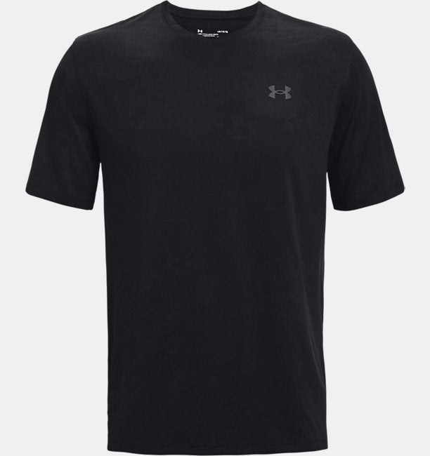 UA TRAINING VENT CAMO SS Men Clothing Sports Training BLACK OR GREY SM ...