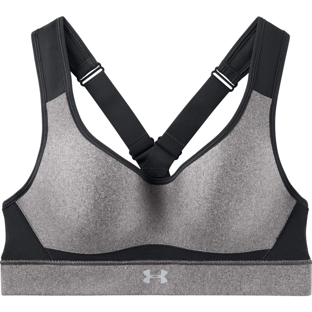 WARP KNIT HIGH IMPACT HEATHER BRA Women Clothing Sports Training BLACK ...